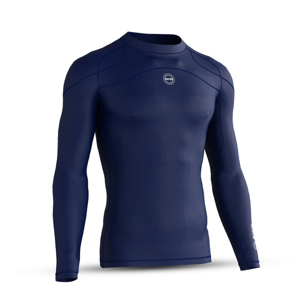 Men's Navy Blue Long Sleeve Top Baselayer Compression Shirt - BWB Sports®